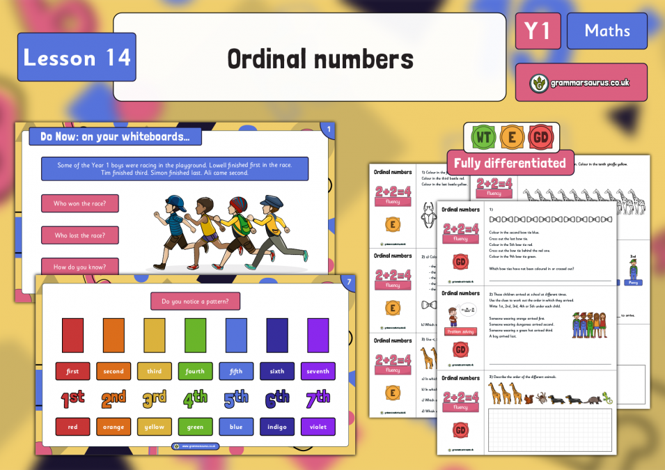 Year 1 Place Value (within 10) - Ordinal Numbers - Lesson 14 ...