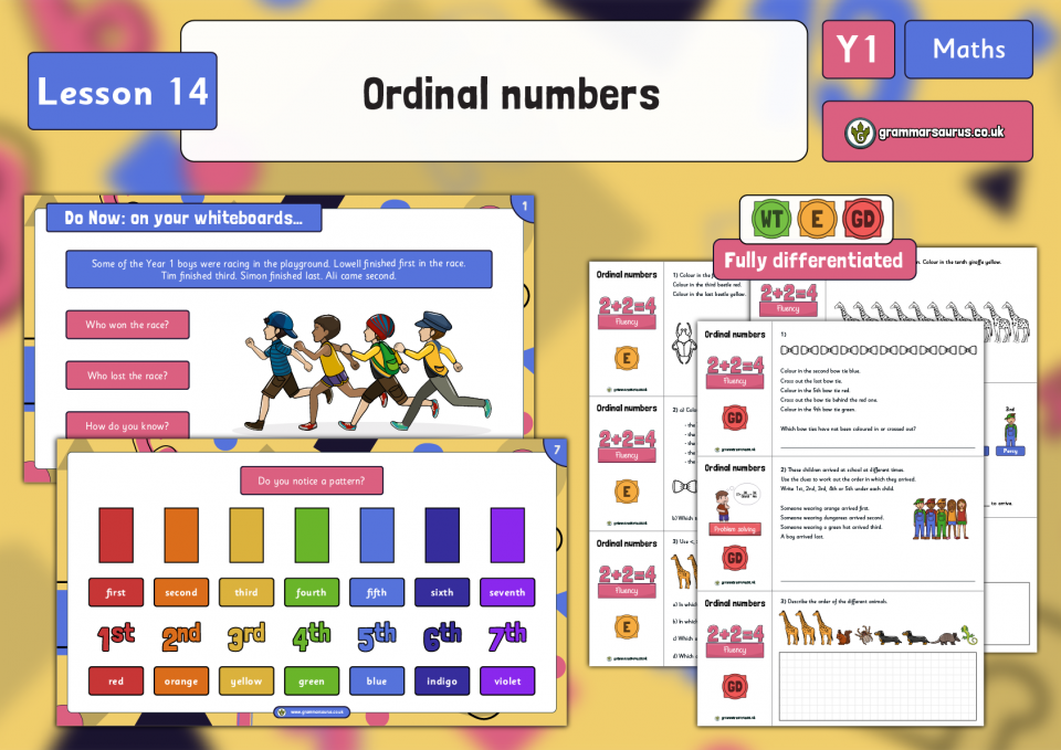 Year 1 Place Value (within 10) - Ordinal Numbers - Lesson 14 ...