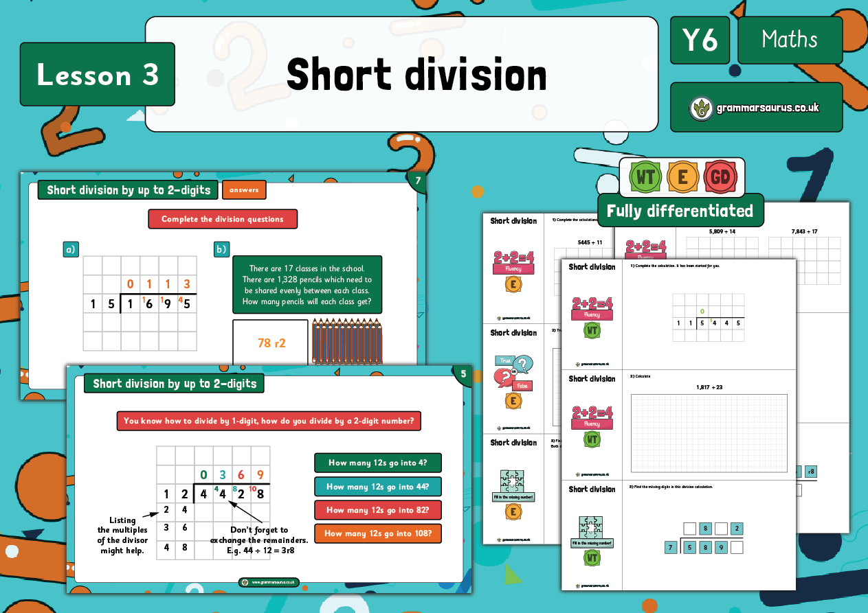 Year 6 Addition, Subtraction, Multiplication and Division – Short ...