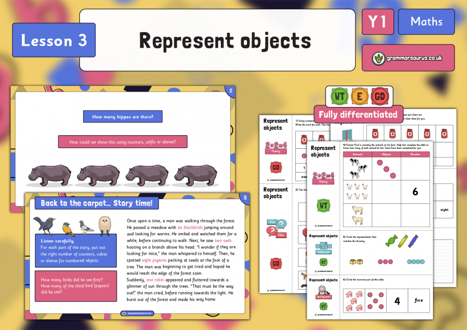 Year 1 Place Value (within 10) - Represent objects - Lesson 3 ...