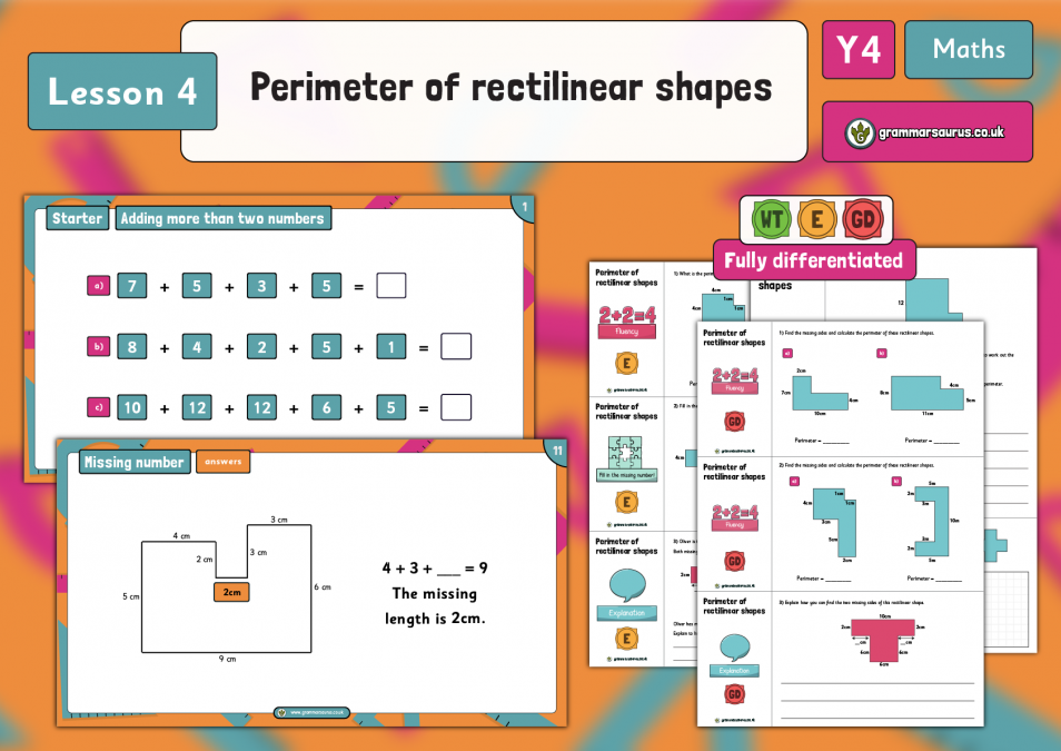 Year 4 Length and Perimeter - Perimeter of rectilinear shapes - Lesson ...