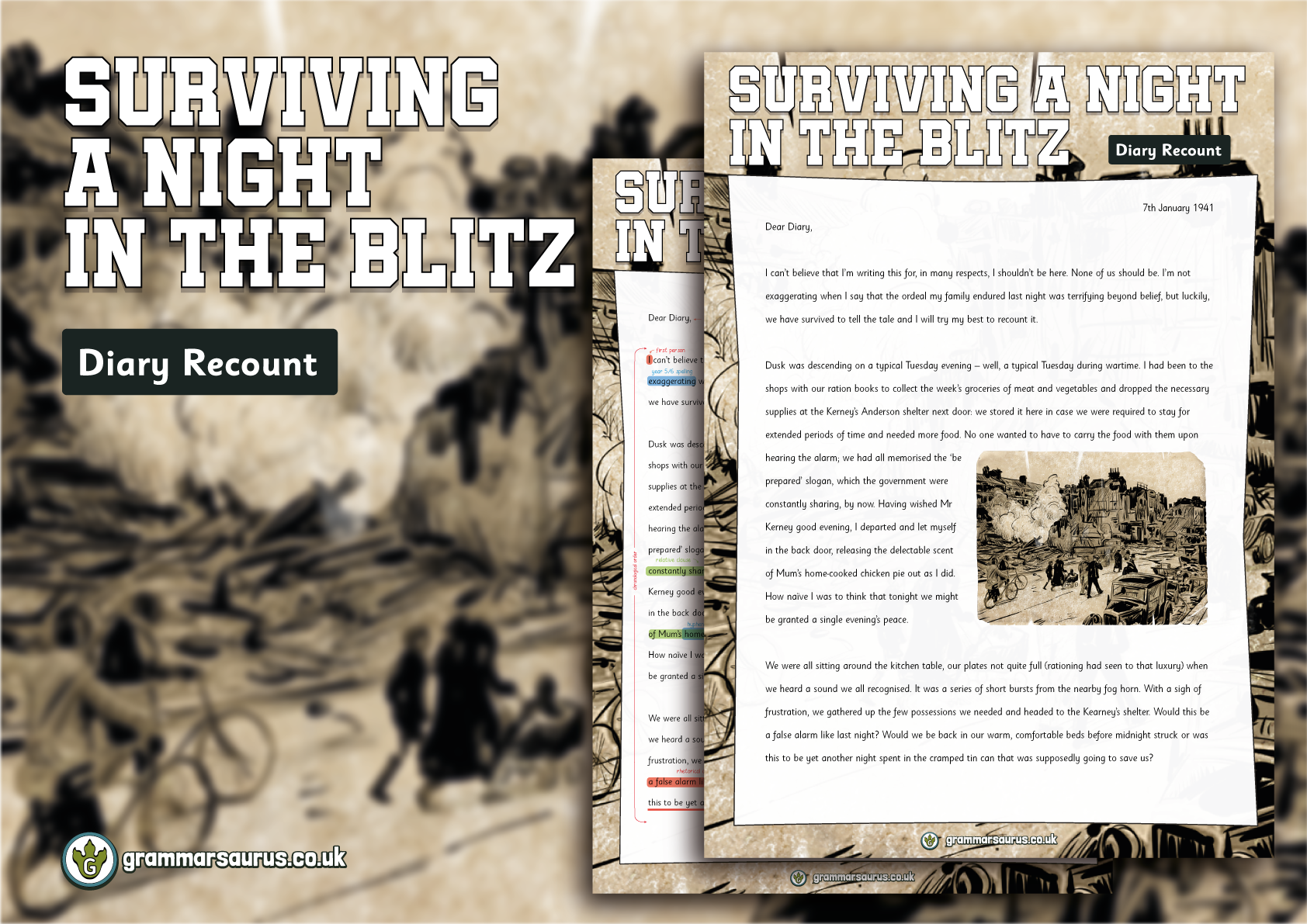Year 6 Model Text - Diary entry - Surviving a night in the Blitz ...