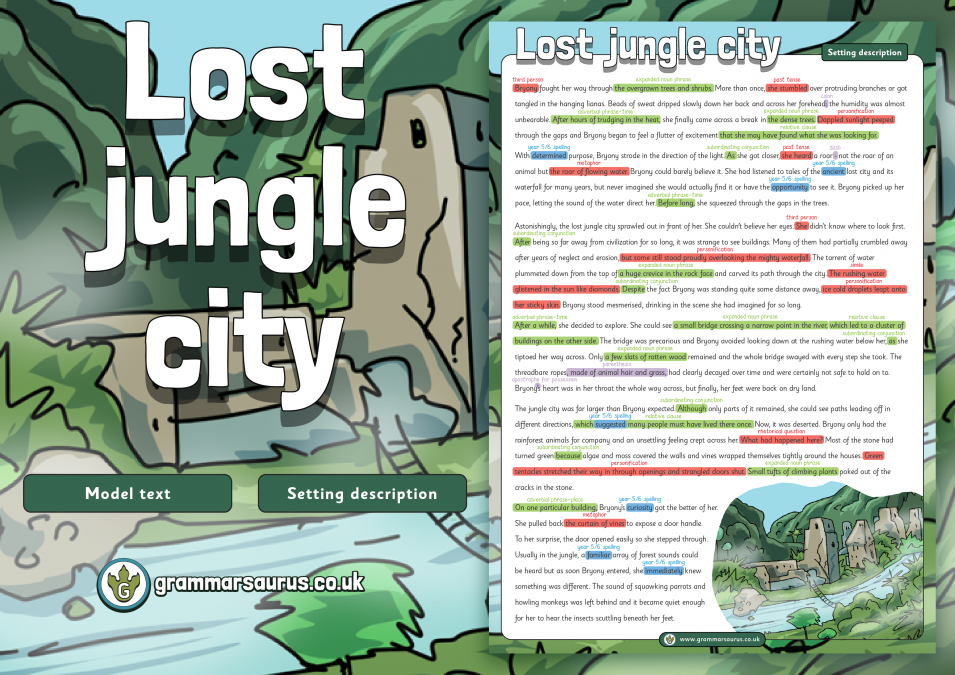 Y5 Narrative - Setting description - Grammarsaurus