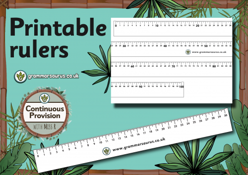 Continuous Provision - Maths - Printable rulers - Grammarsaurus