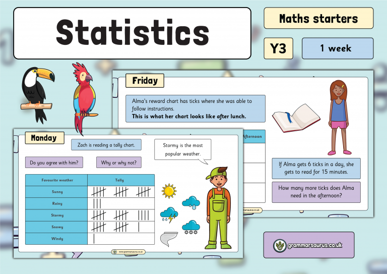 Y3 Starters/Morning Maths - Grammarsaurus