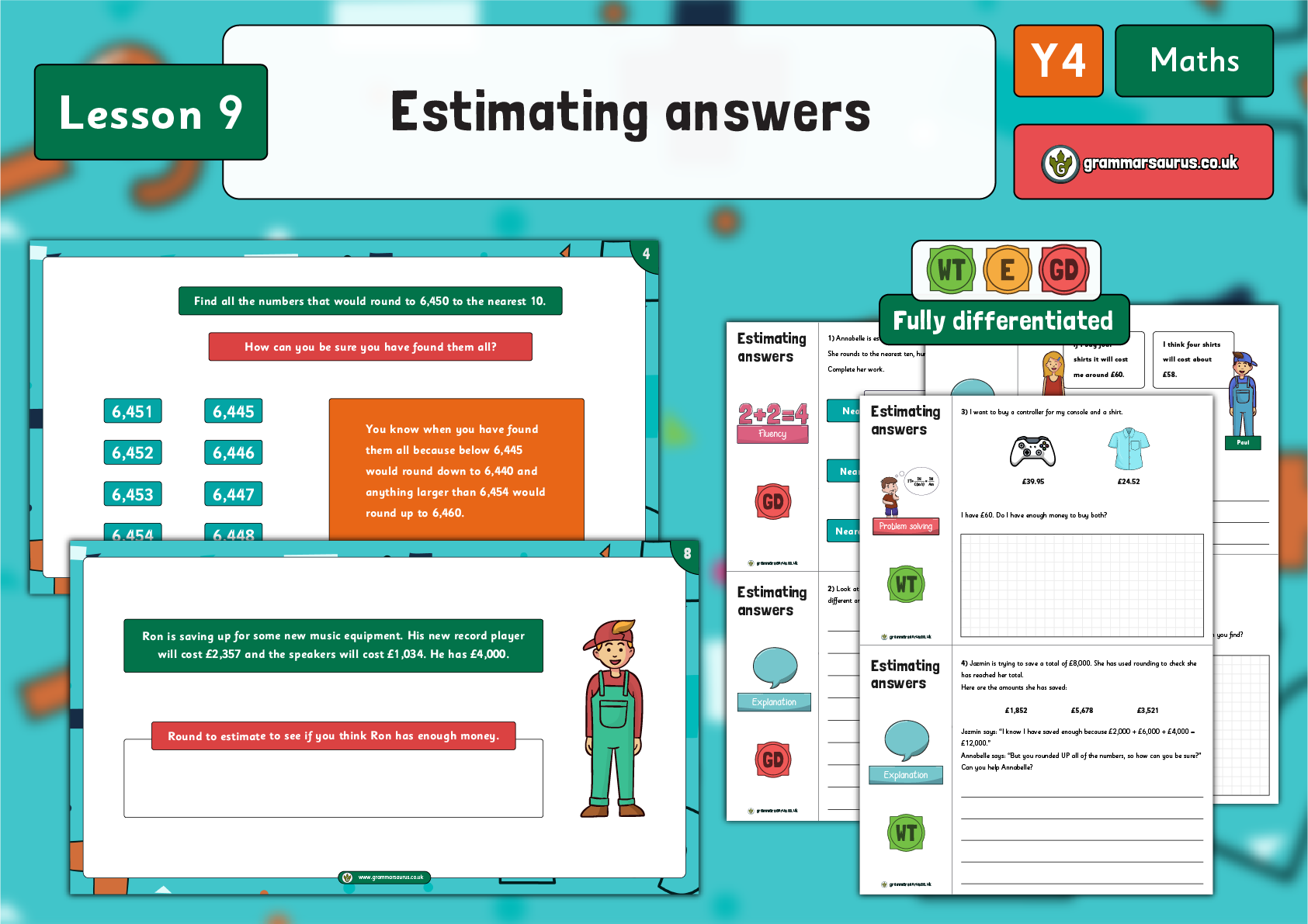 Year 4 Addition and Subtraction - Estimating answers - Lesson 9 ...