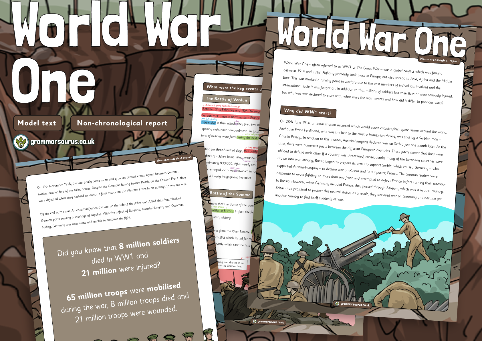 Year 6 Model Text - Non-chronological report - World War One ...