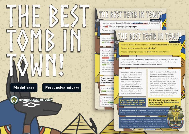 Y4 Persuasive - Advert/leaflet - Page 2 of 2 - Grammarsaurus