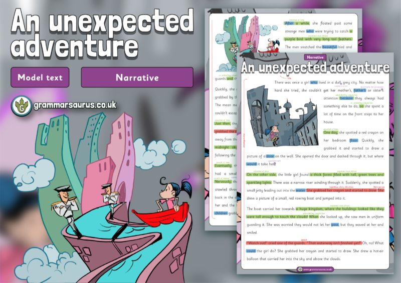 Year 2 Model Text - Narrative - An Unexpected Journey - Grammarsaurus