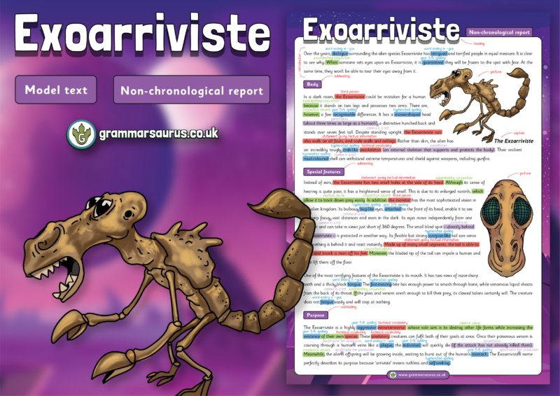 Year 5 Model Text – Non-chronological report – Exoarriviste - Grammarsaurus