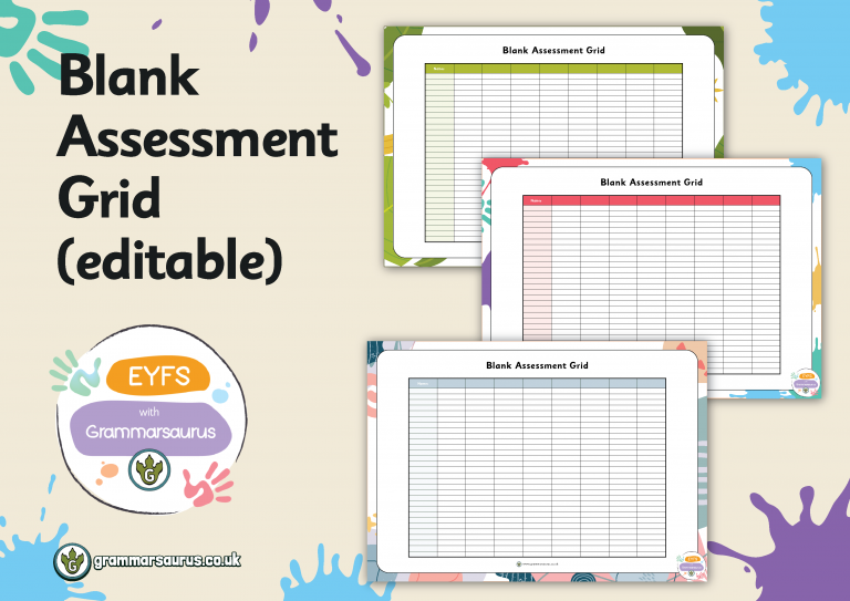 EYFS Assessment - Blank Assessment Grid - Grammarsaurus