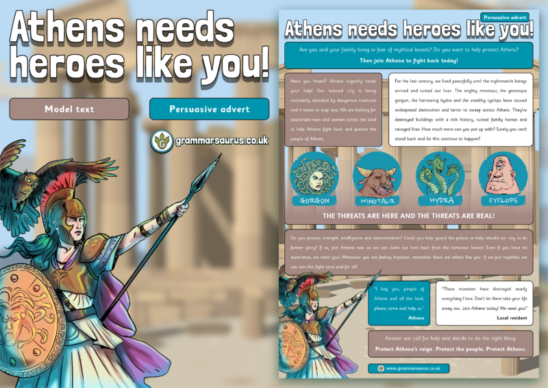 Year 4 Model Text – Persuasive advert - Athens needs heroes like you ...