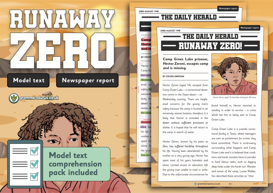 Year 6 Model Text - Newspaper report - Runaway Zero! ( gbsct P6 , Grade ...