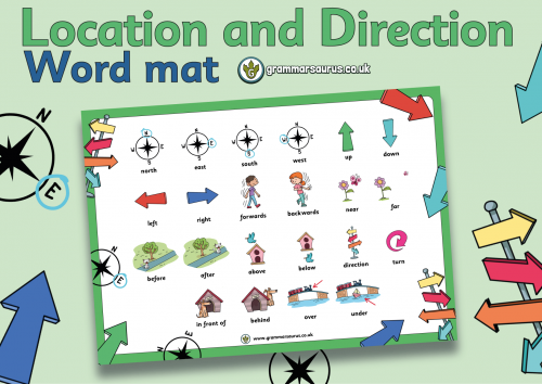 Geography - Location and Direction - Word Mat - Grammarsaurus