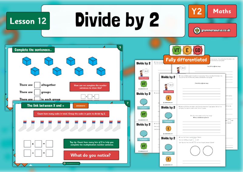 Year 2 Multiplication and Division – Divide by 2 – Lesson 12 ...