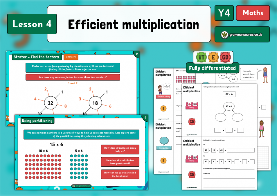 Year 4 - Multiplication and Division Part 2 - Efficient multiplication ...