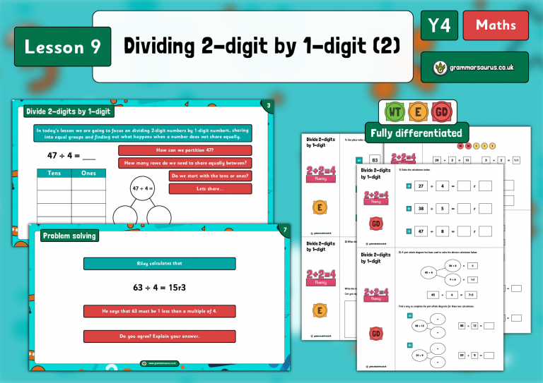 Year 4 - Multiplication and Division Part 2 - Dividing 2-digits by 1 ...