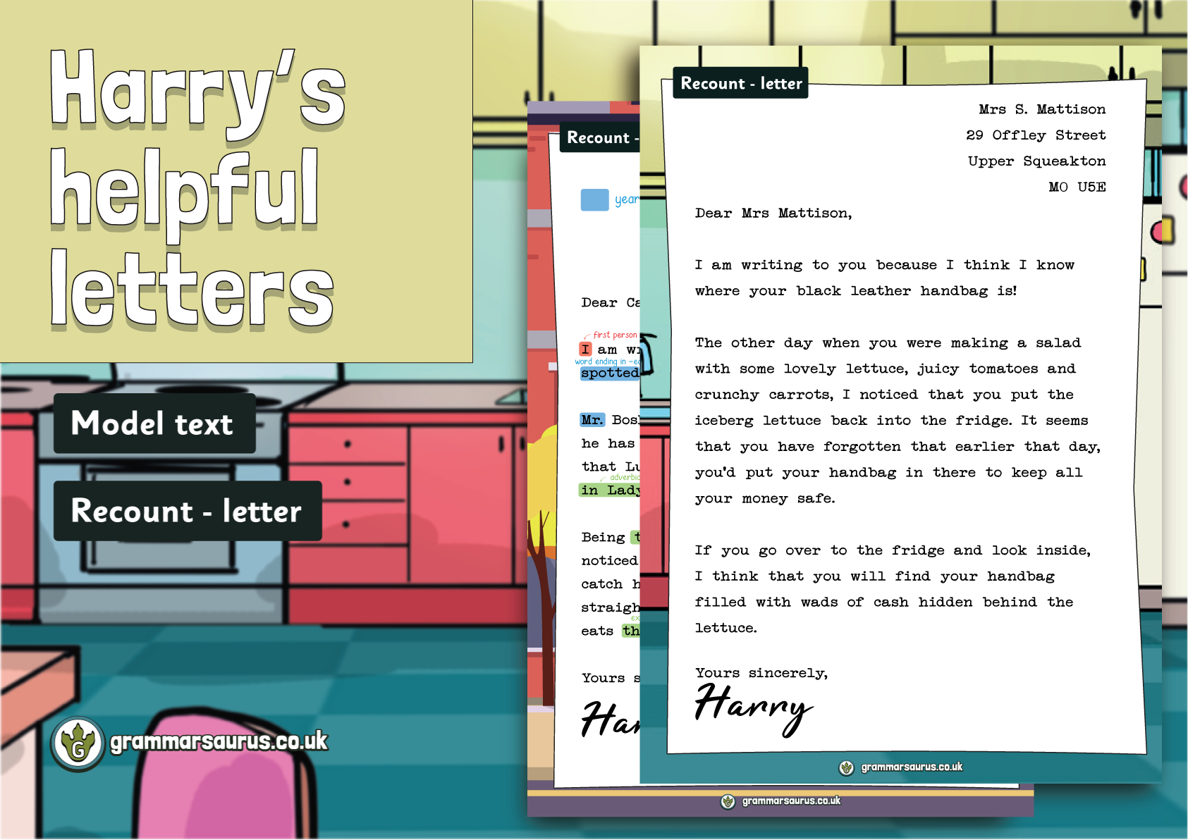 Year 2 Model Text - Recount - Letter - Harry's helpful letters ...