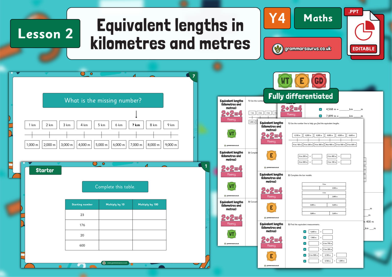 Year 4 Length and Perimeter - Equivalent lengths in kilometres and ...