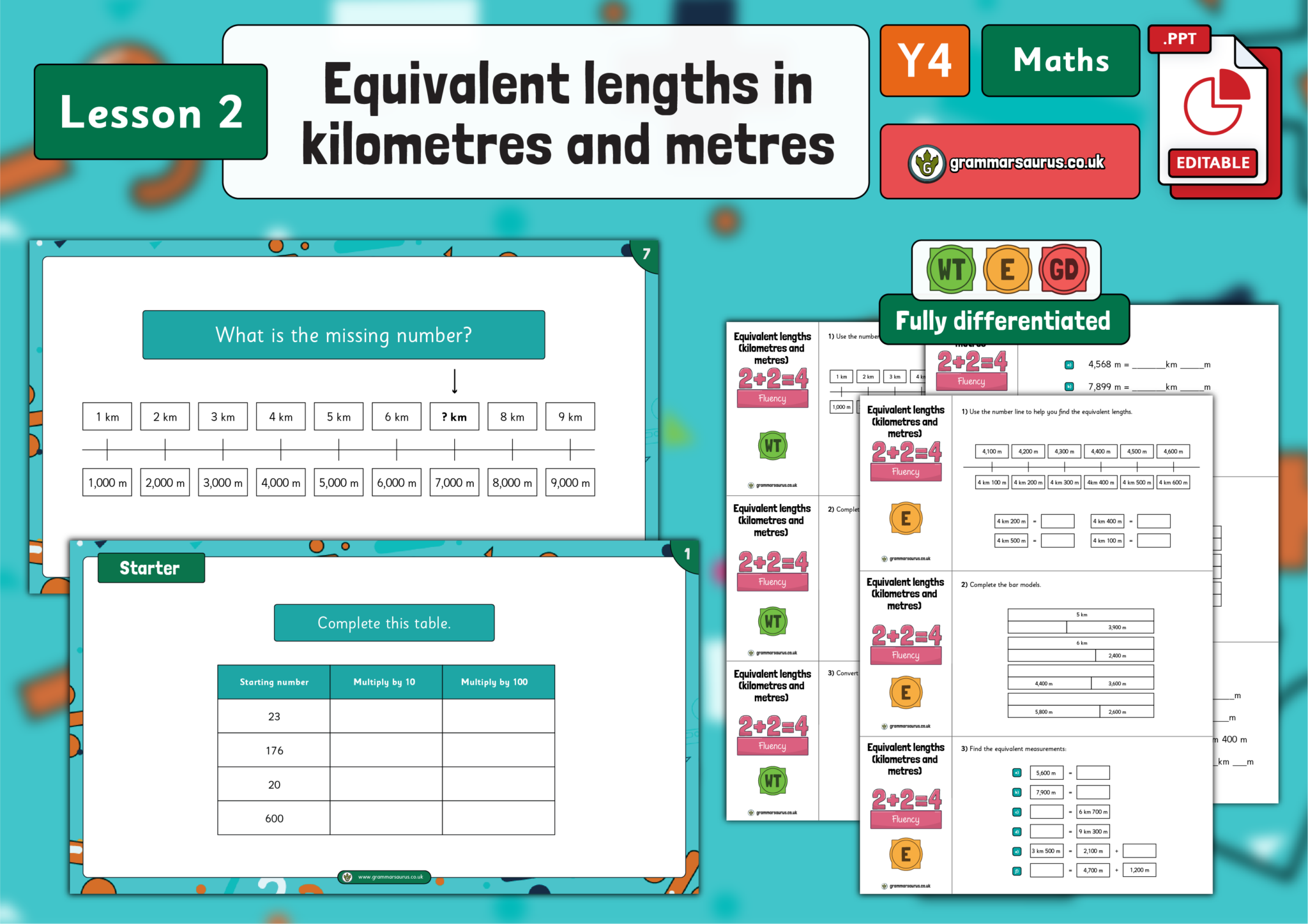 Year 4 Length and Perimeter - Equivalent lengths in kilometres and ...