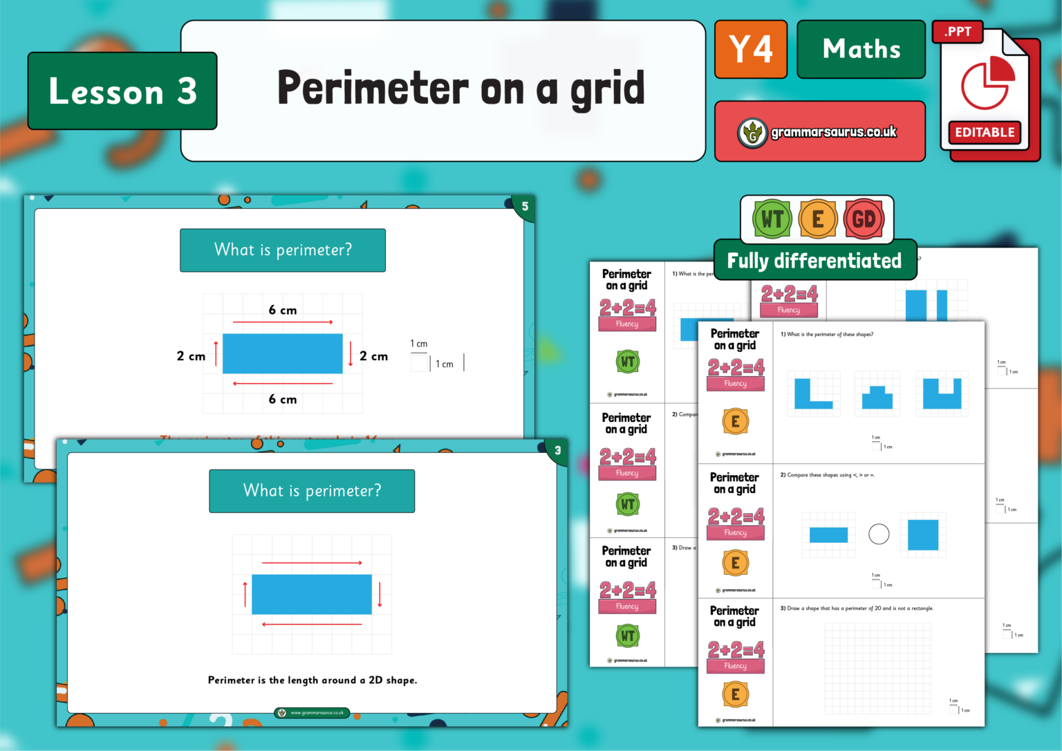Year 4 Length and Perimeter - Perimeter on a grid - Lesson 3 ...