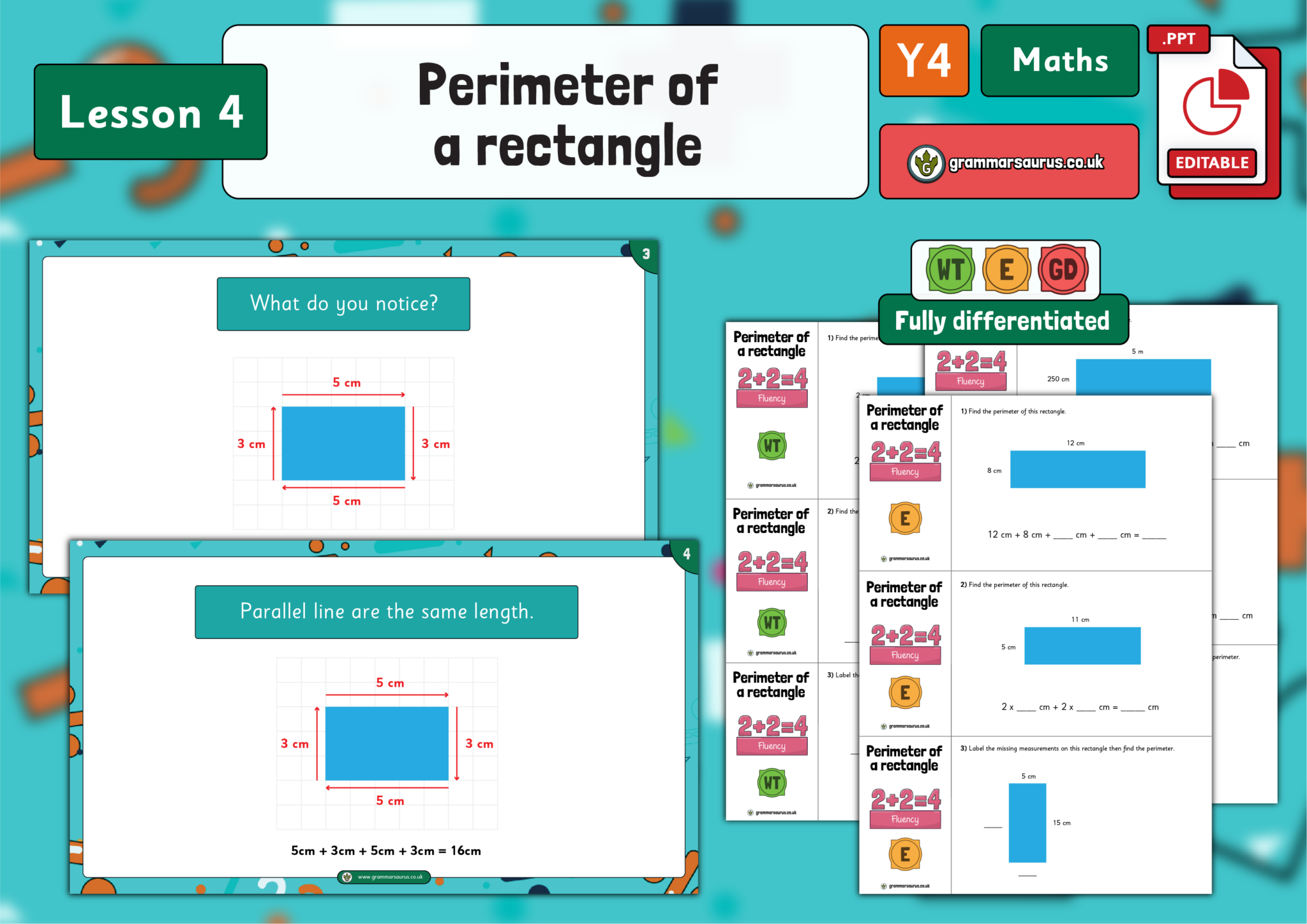 Year 4 Length and Perimeter - Perimeter of a rectangle - Lesson 4 ...