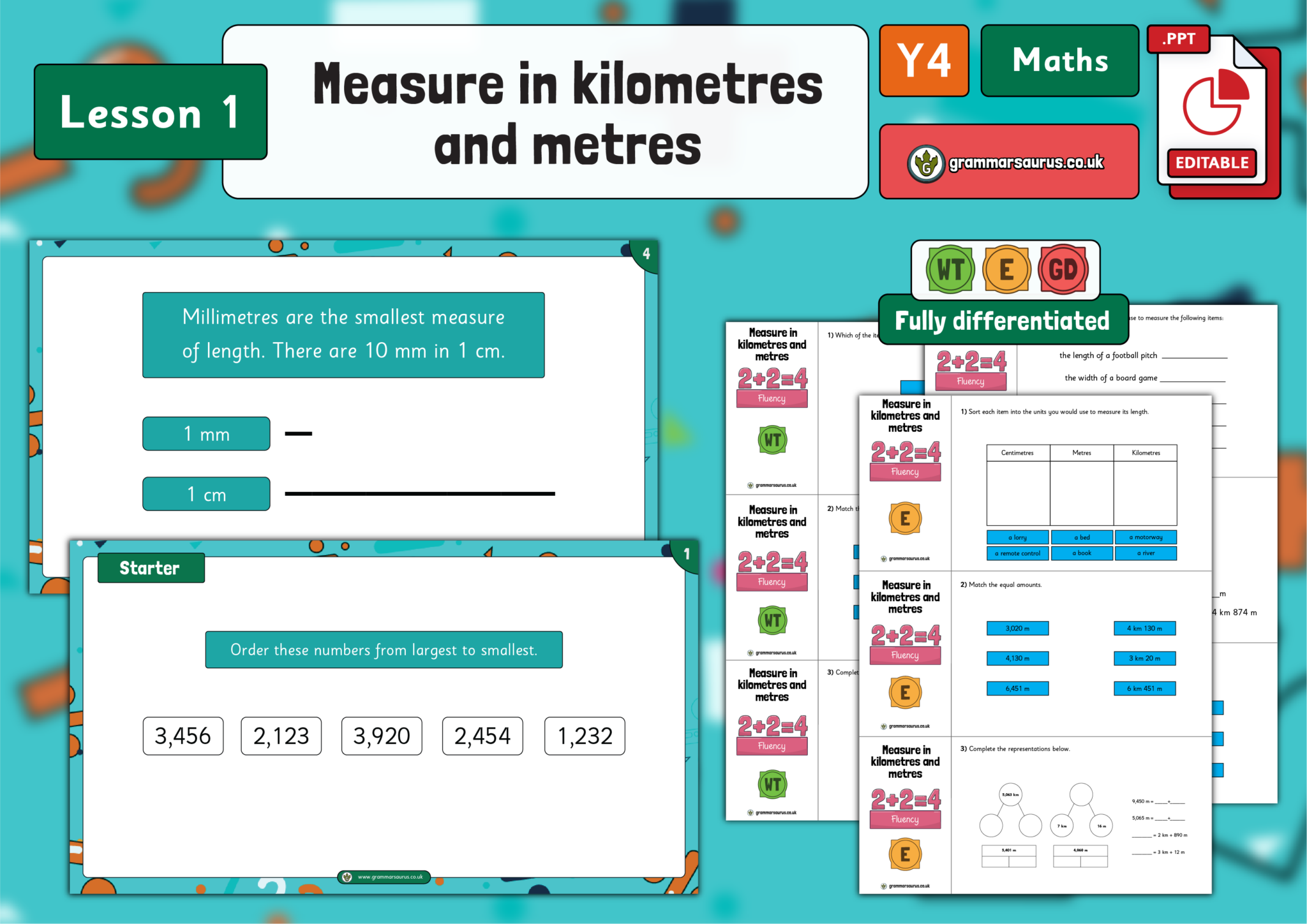 Year 4 Length and Perimeter - Measure in Kilometres and metres - Lesson ...