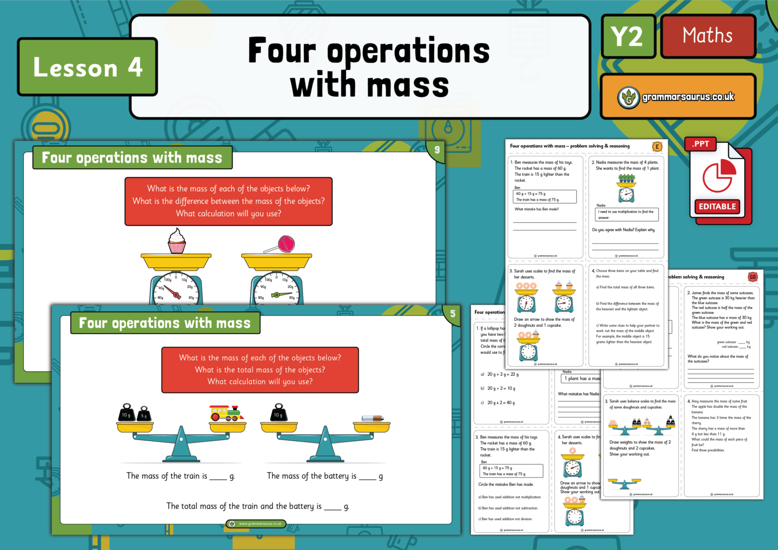 Year 2 Mass, Capacity and Temperature - Four operations with mass ...