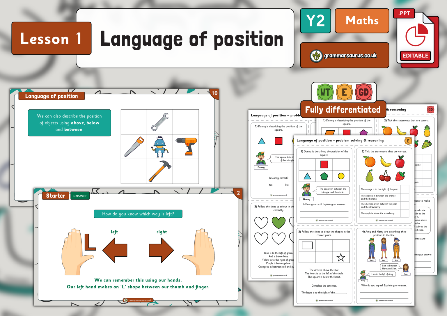 Year 2 Position and Direction - Language of position - Lesson 1 ...