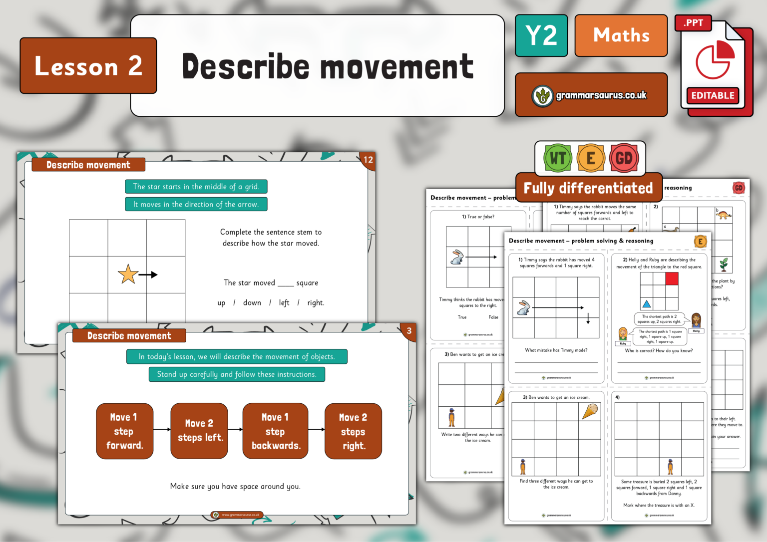 Year 2 Position and Direction - Describe movement - Lesson 2 ...
