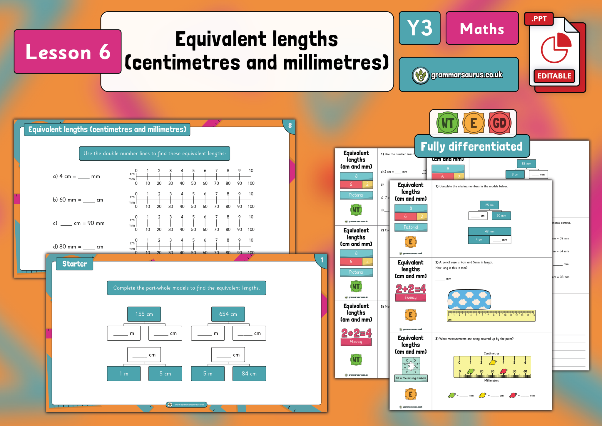 Year 3 Length and Perimeter - Equivalent lengths (centimetres and ...