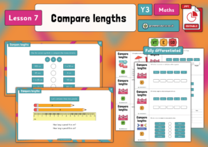 Year 3 Length and Perimeter - Compare lengths - Lesson 7 - Grammarsaurus