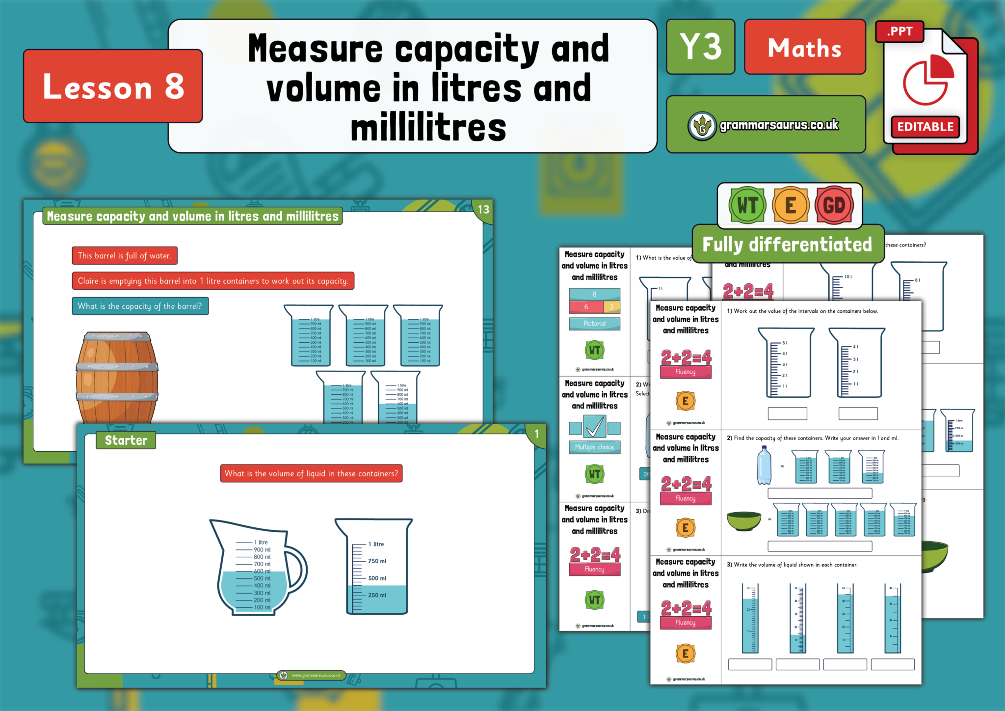 Year 3 Mass and Capacity - Measure capacity and volume in litres and ...