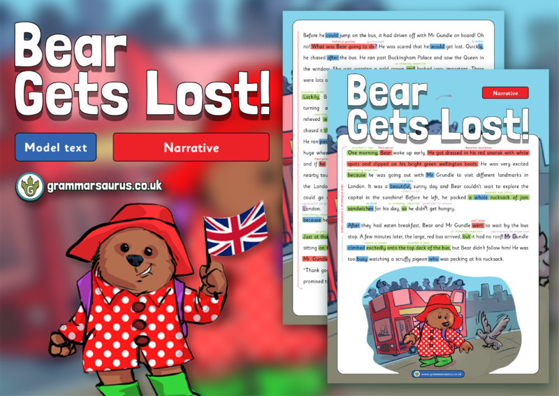 Year 2 Model Text - Narrative - Bear Gets Lost! - Grammarsaurus