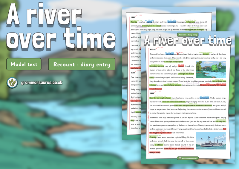 Year 5 Model Text – Diary recount - A river over time - Grammarsaurus