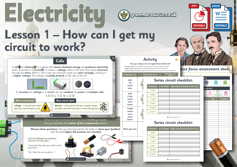 Year 6 Science - Electricity - How can I get my circuit to work? Lesson ...