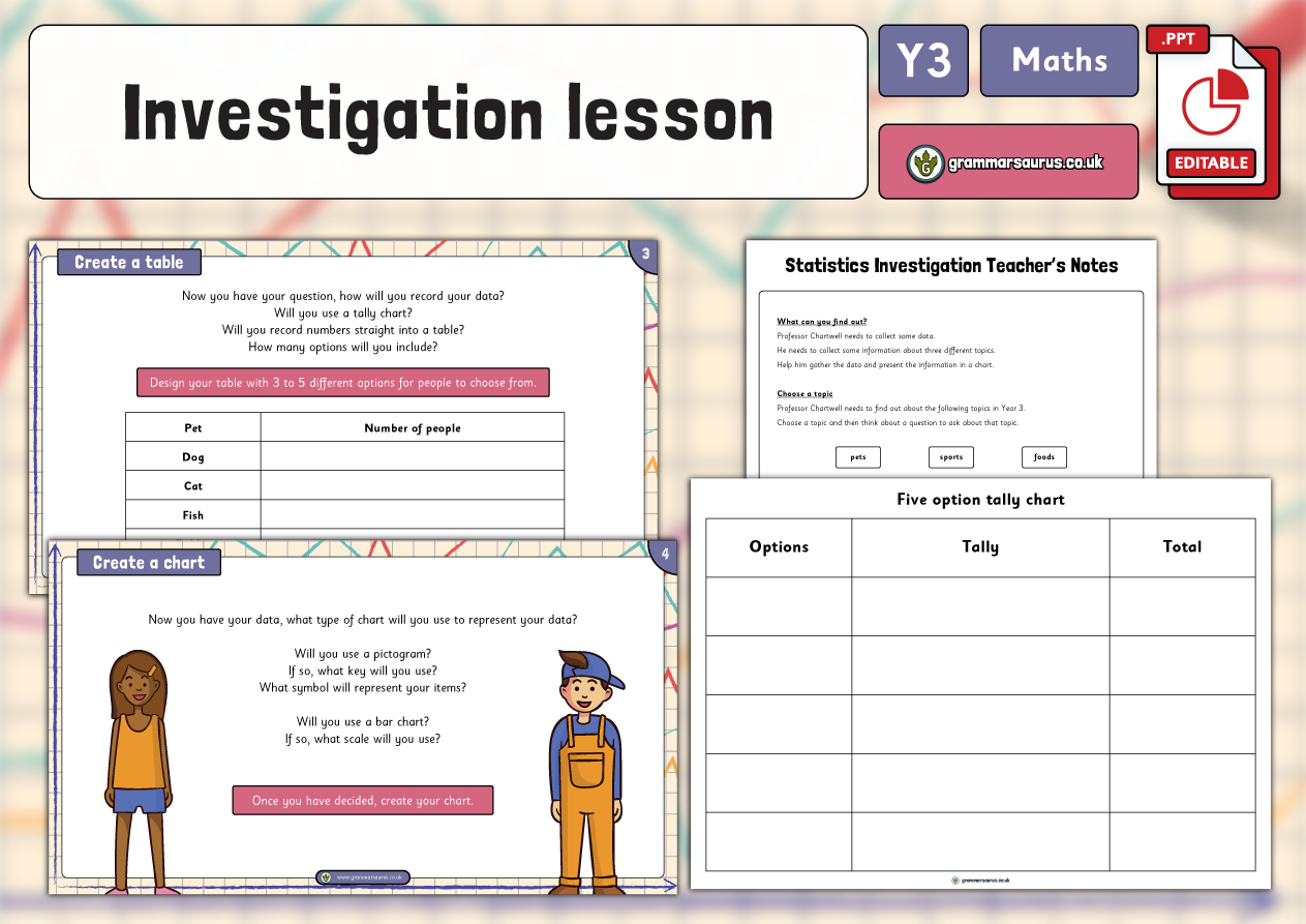 Year 3 - Statistics - Open Ended Investigation - Grammarsaurus