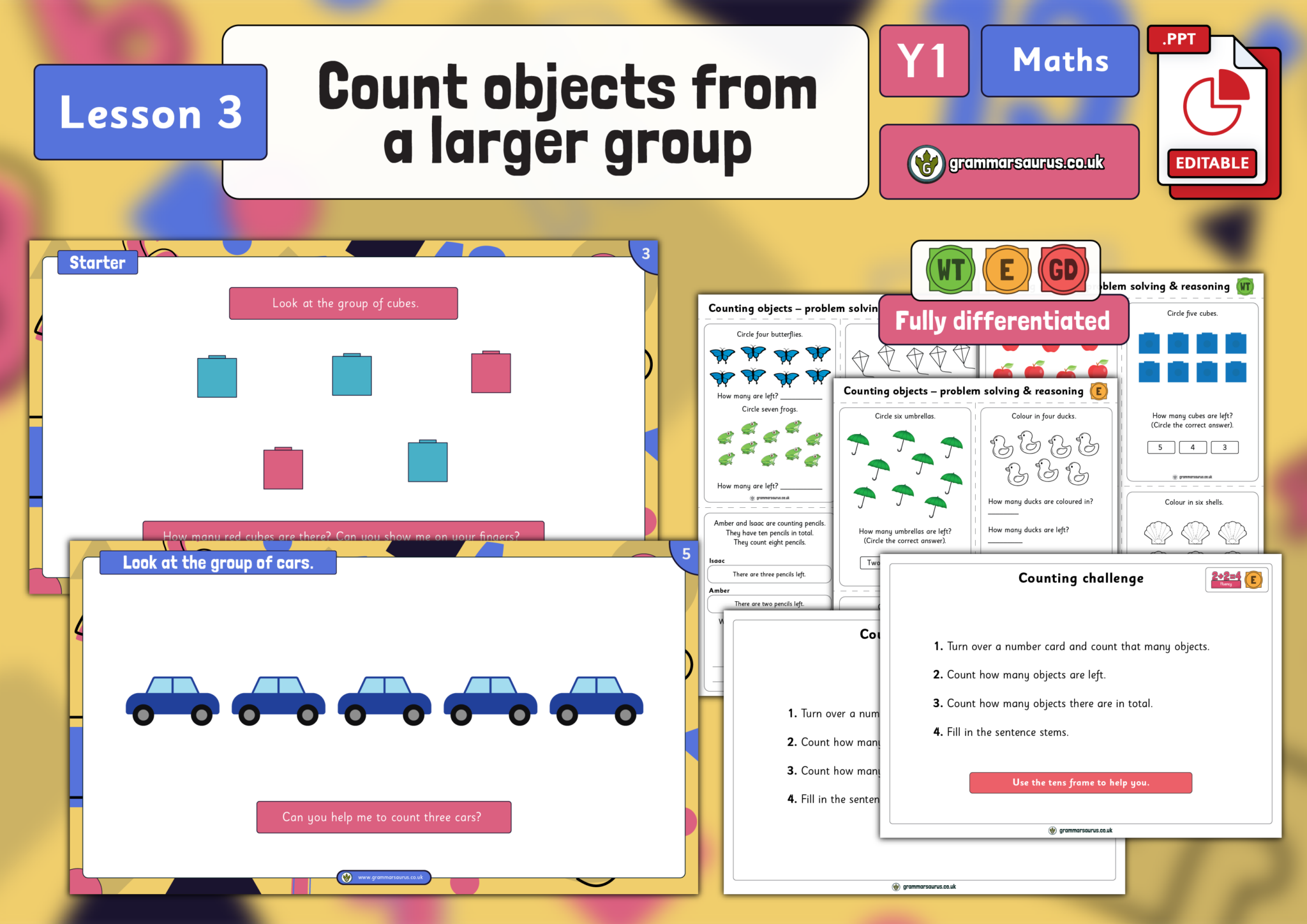 Year 1 Place Value (within 10) - Count objects from a larger group ...
