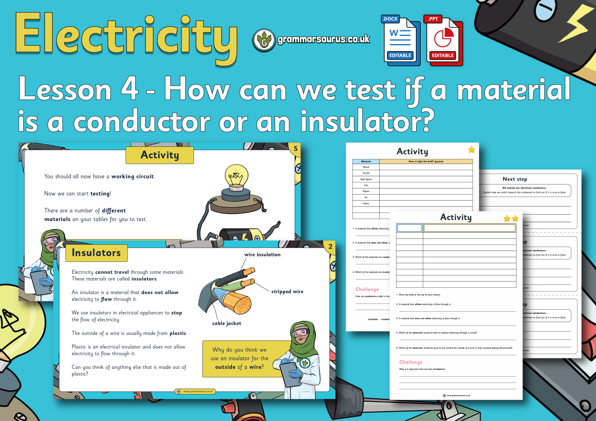 Year 4 Science - Electricity - How can we test if a material is a ...
