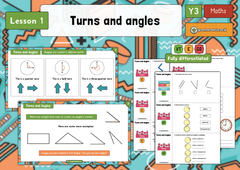 Year 3 Properties of Shape – Turns and Angles – Lesson 1 - Grammarsaurus