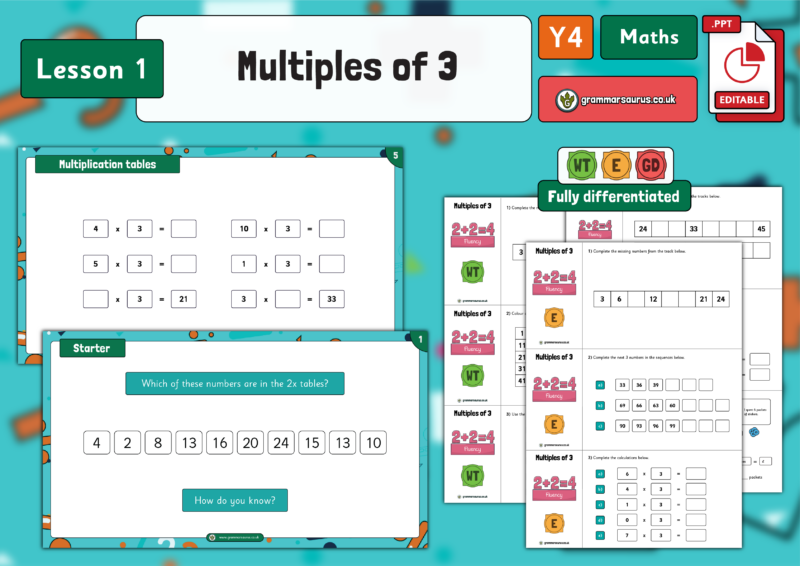 Year 4 Multiplication and Division - Multiples of 3 - Lesson 1 ...