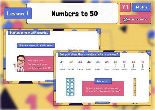 Year 1 Place Value (within 50) - Numbers to 50 - Lesson 1 - Grammarsaurus