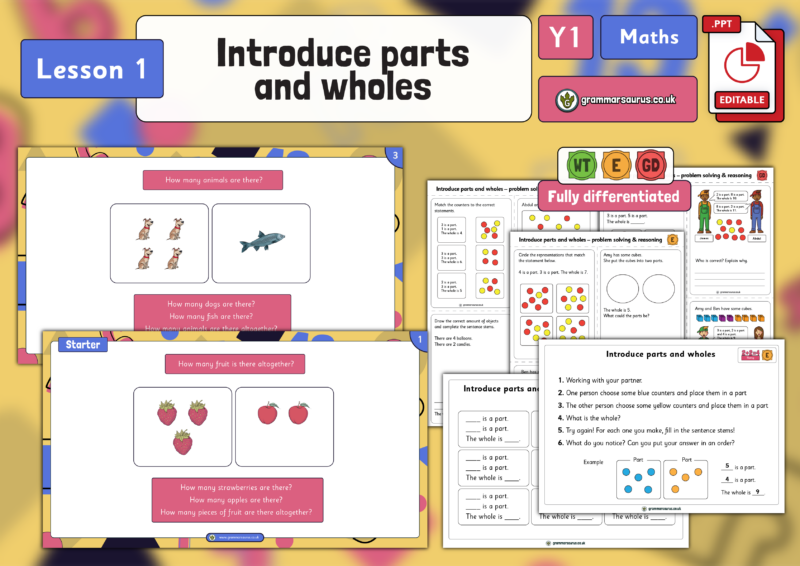 Year 1 Addition and Subtraction (within 10) - Introduce parts and ...