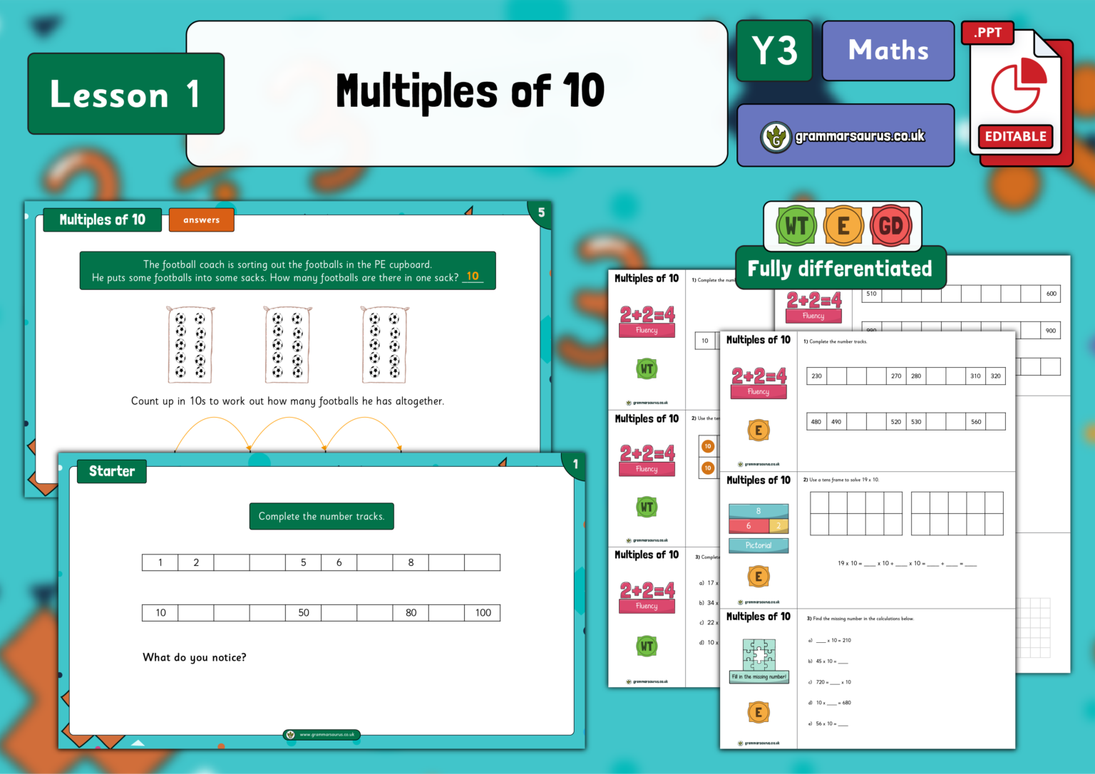 Year 3 Multiplication and Division Part 2 - Multiples of 10 - Lesson 1 ...