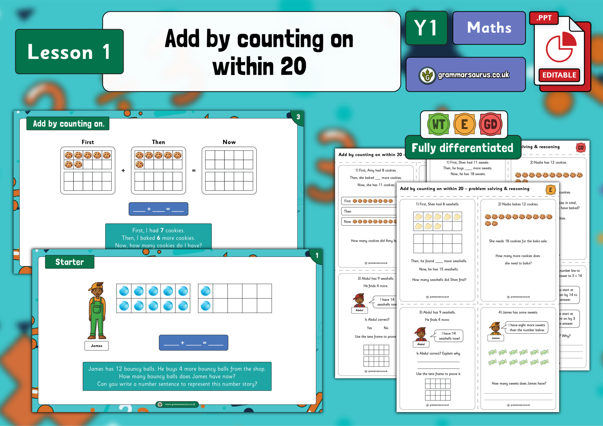 Year 1 Addition and Subtraction within 20 - Add by Counting on within ...