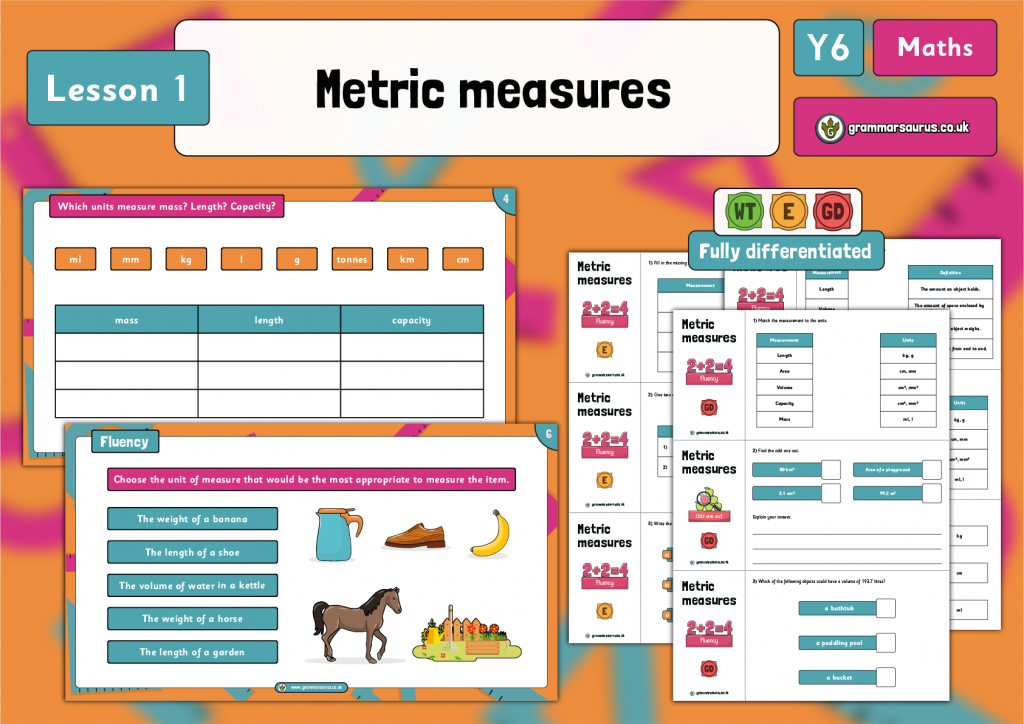 Year 6 Converting Units - Metric Measures - Lesson 1 - Grammarsaurus
