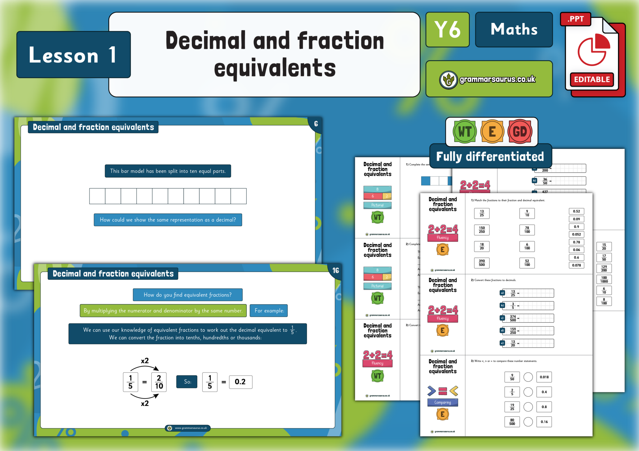 Year 6 Fractions, Decimals and Percentages - Decimal and fraction ...