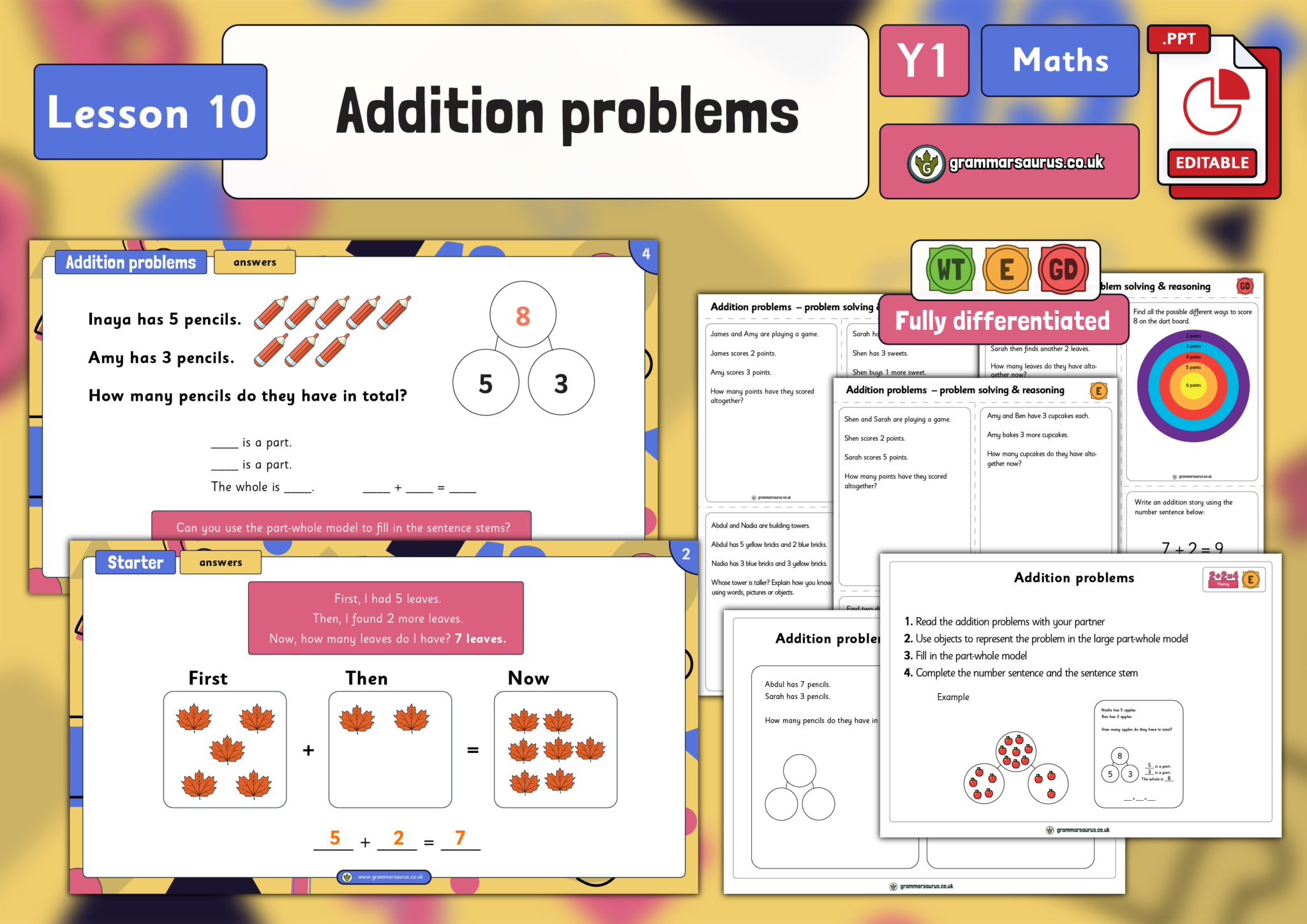 Year 1 Addition and Subtraction (within 10) – Addition problems ...