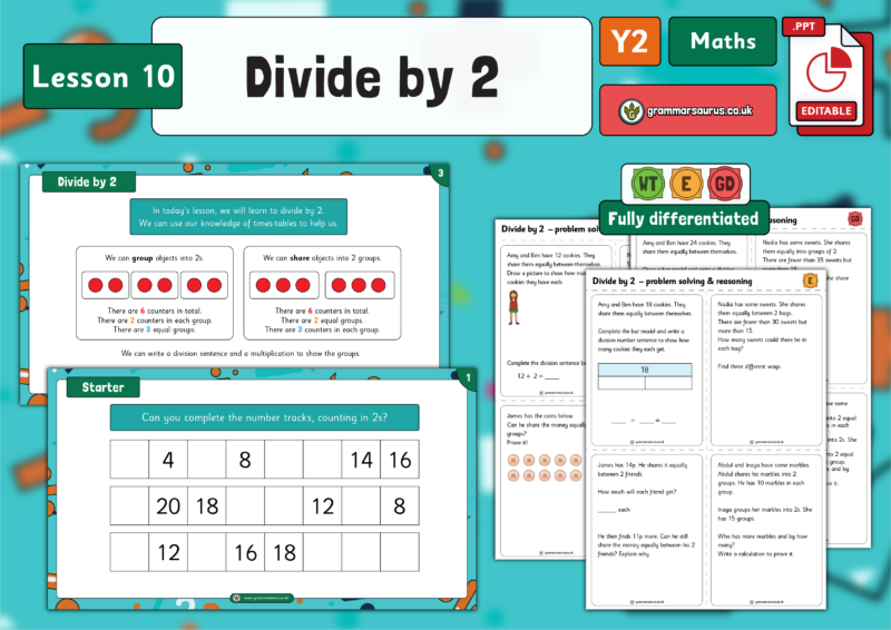Year 2 Multiplication and Division – Divide by 2 – Lesson 10 ...