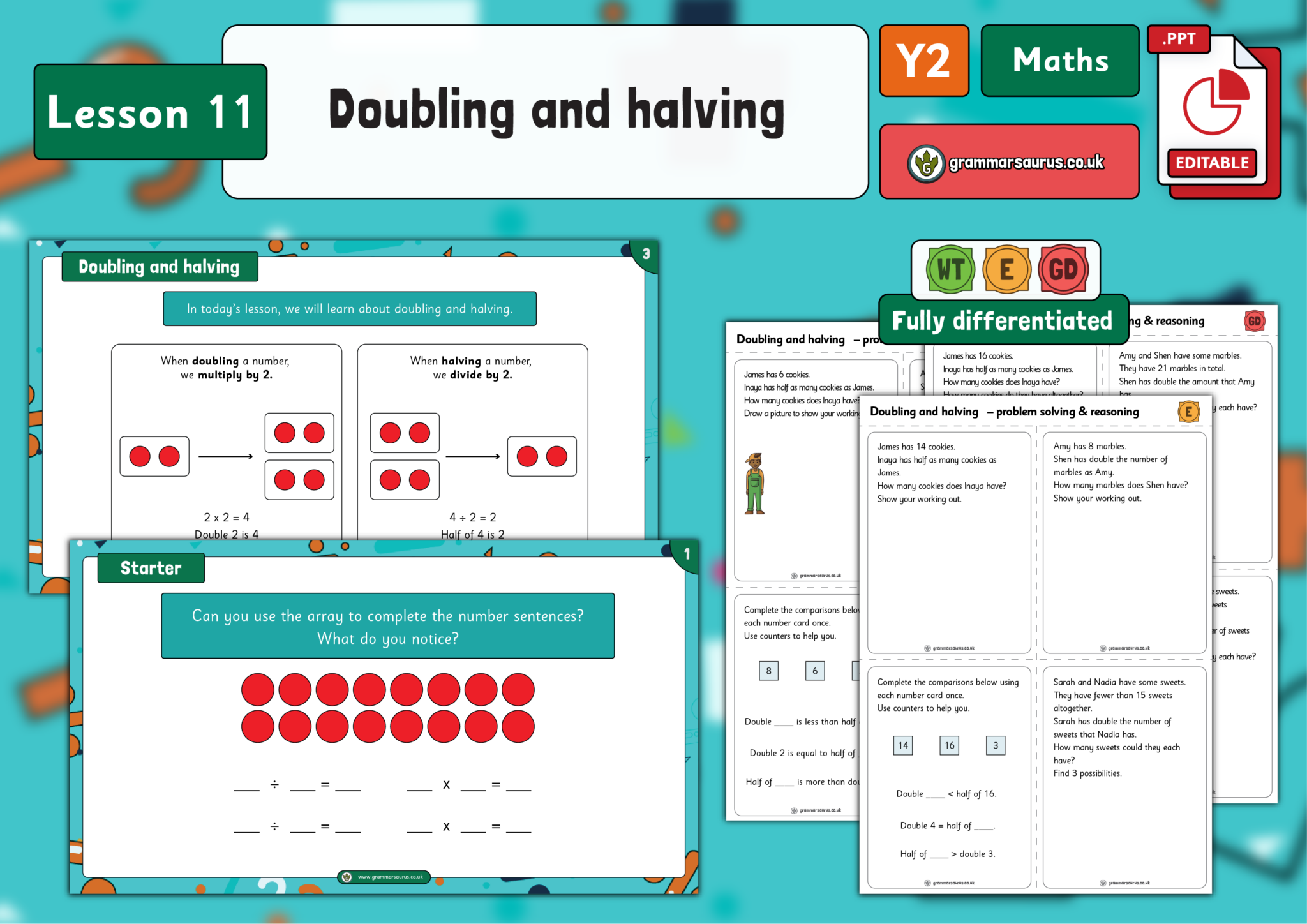 Year 2 Multiplication and Division – Doubling and halving – Lesson 11 ...